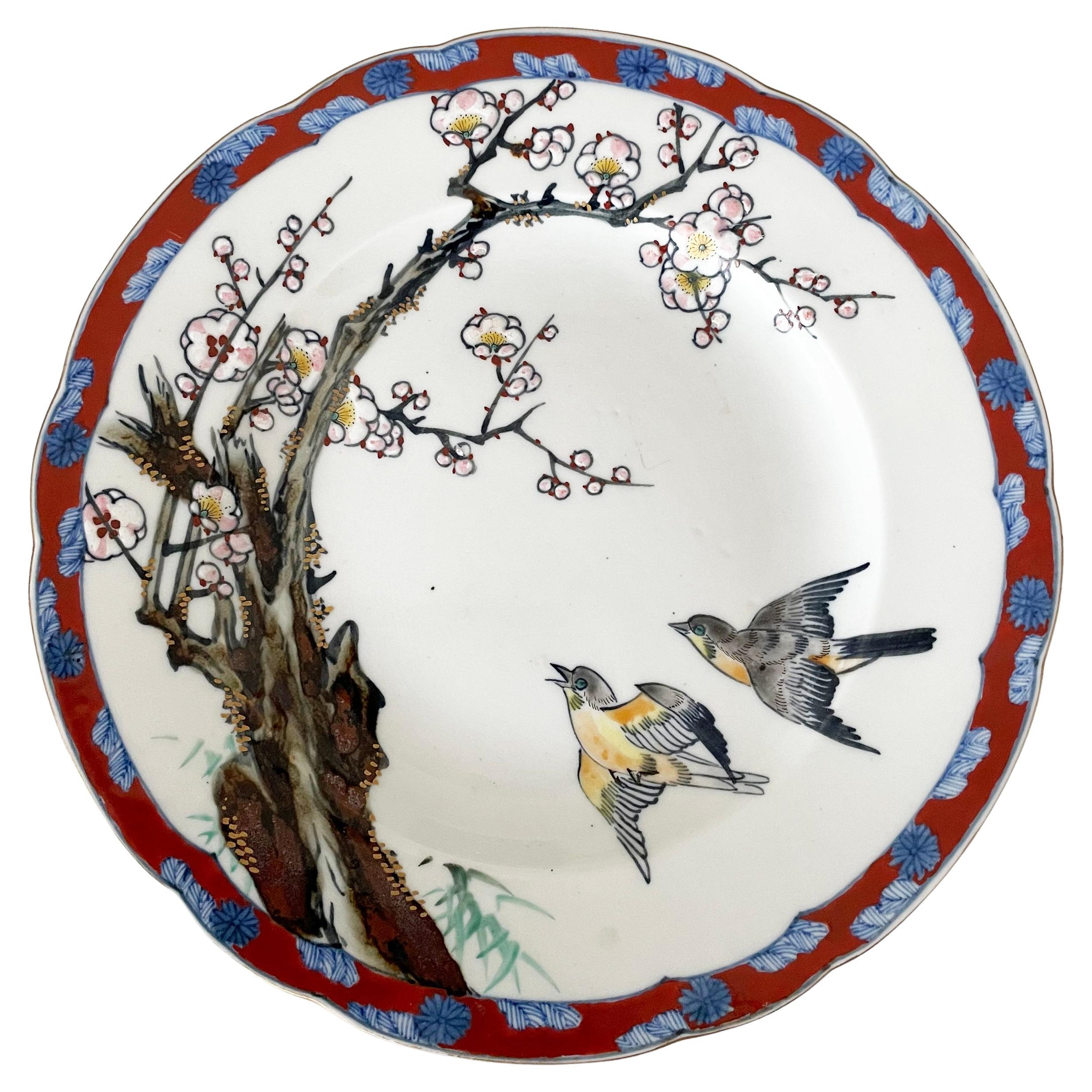Japanese Prunus And Swift Decorated Plate, Seiji Kaisha Company, Late ...