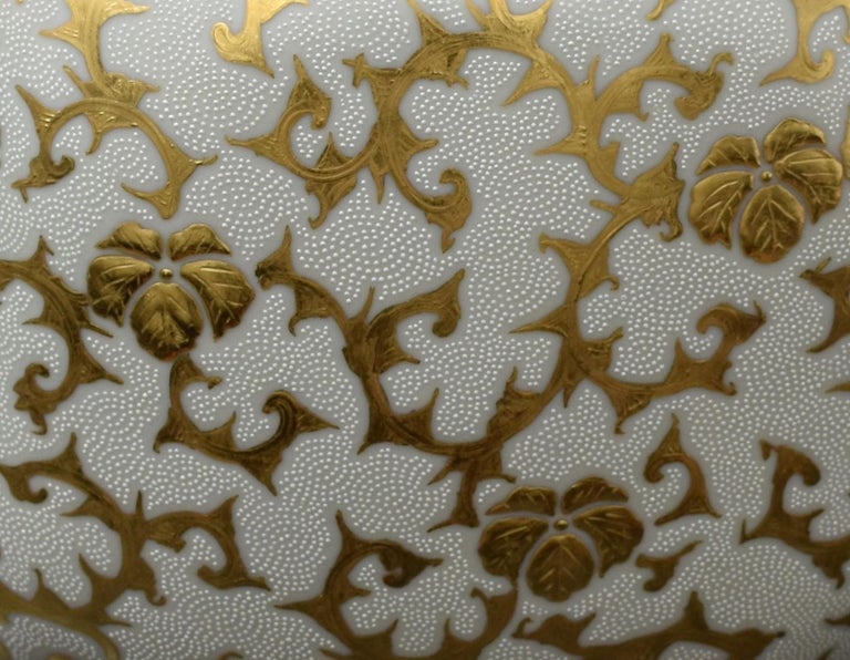 Japanese Pure Gold Cream Porcelain Vase by Contemporary Master Artist ...