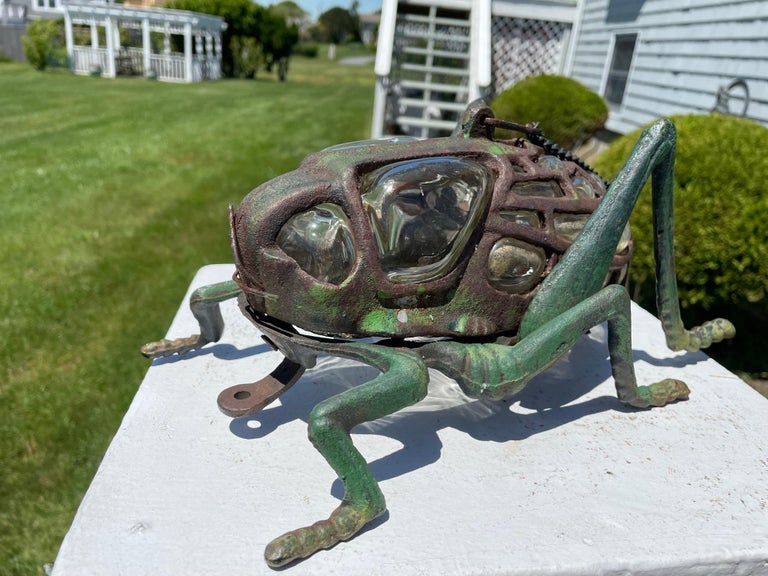 Japanese Rare Hand Painted Cricket Lighting Lantern For Sale at 1stDibs