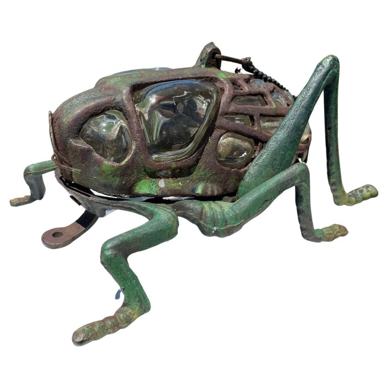 Japanese Rare Hand Painted Cricket Lighting Lantern For Sale at 1stDibs