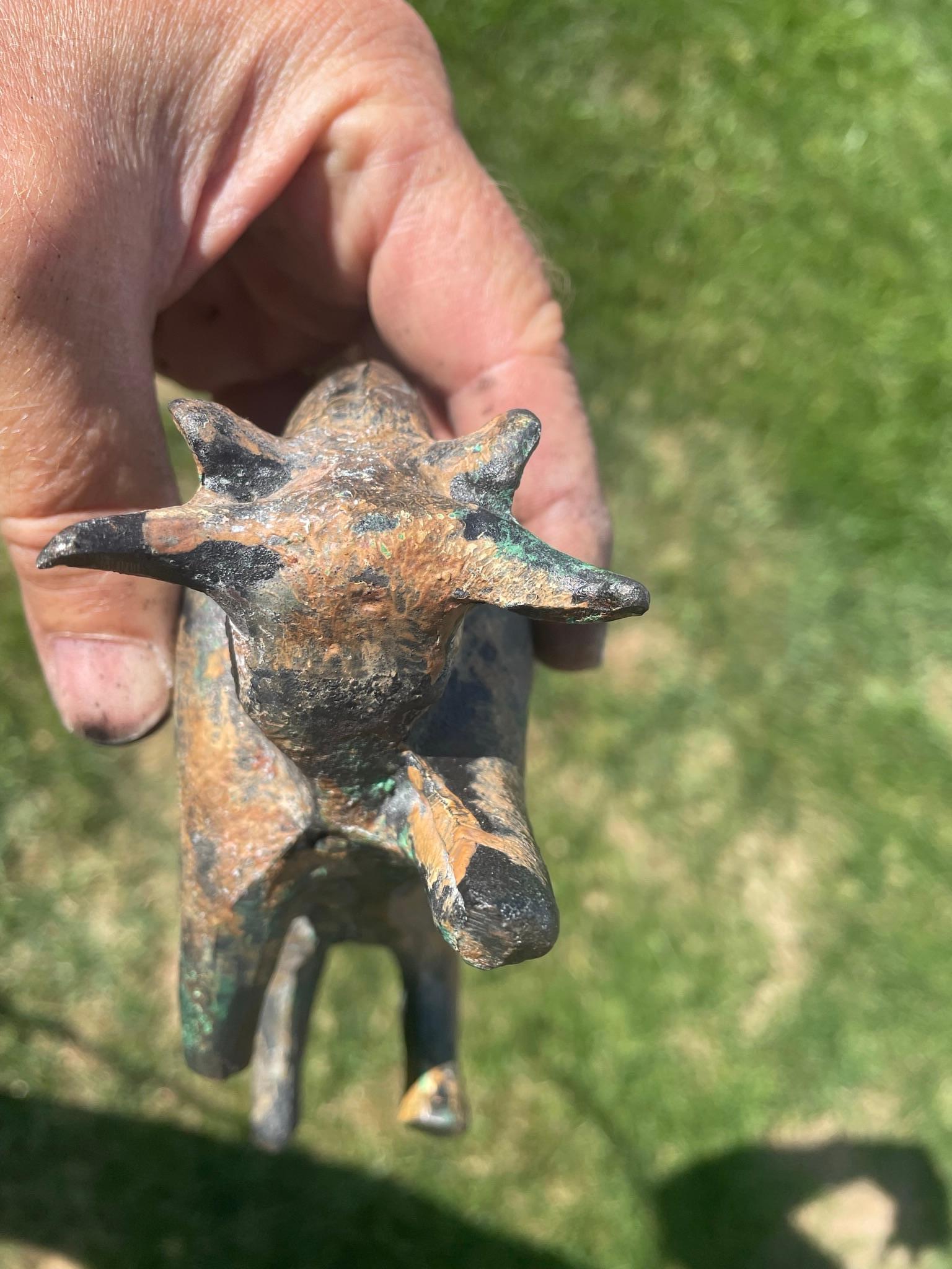 Japanese Rare Old Gilt Bull Steer Sculpture, Fine Details at 1stDibs