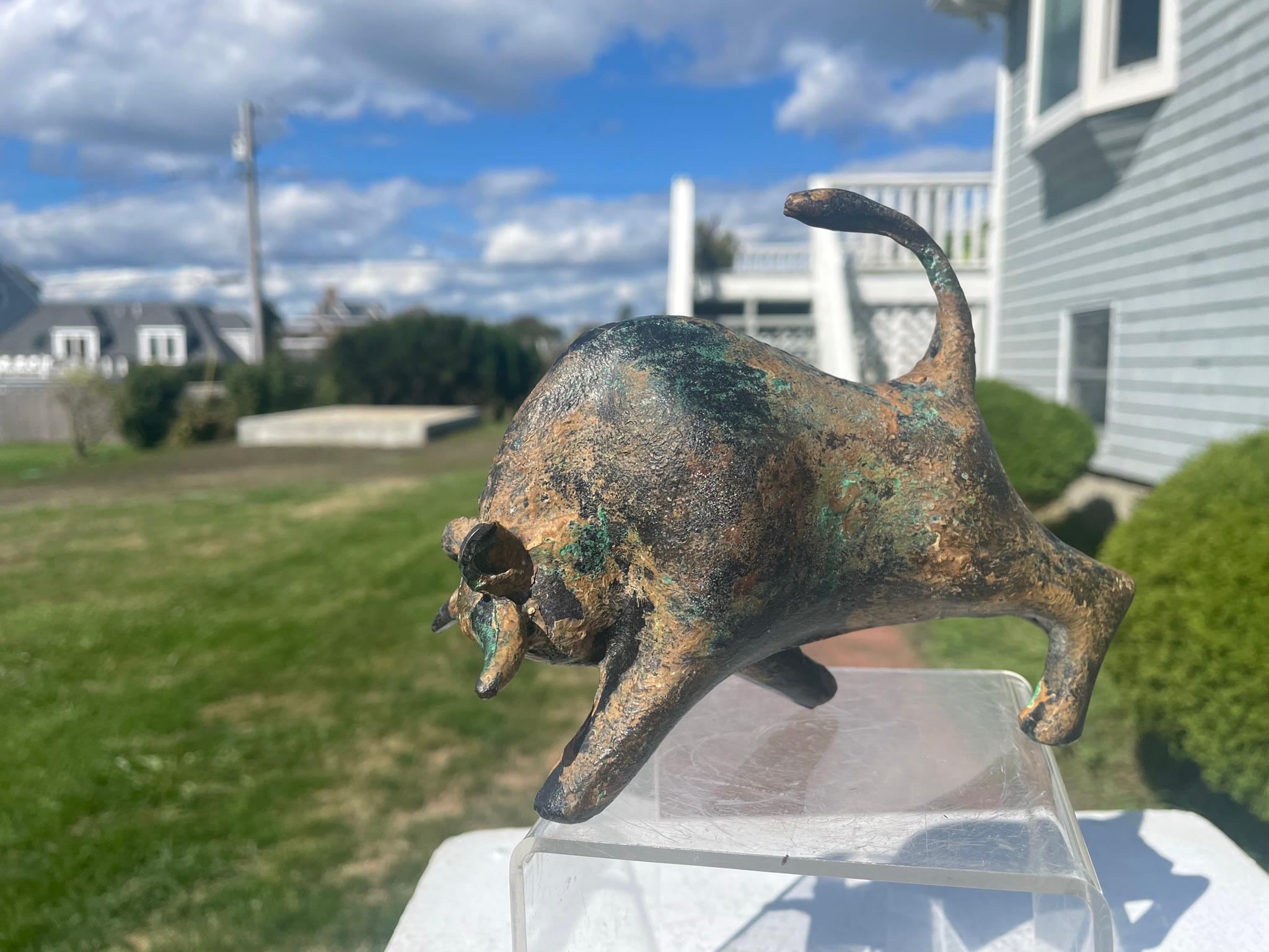 Japanese Rare Old Gilt Bull Steer Sculpture, Fine Details at 1stDibs