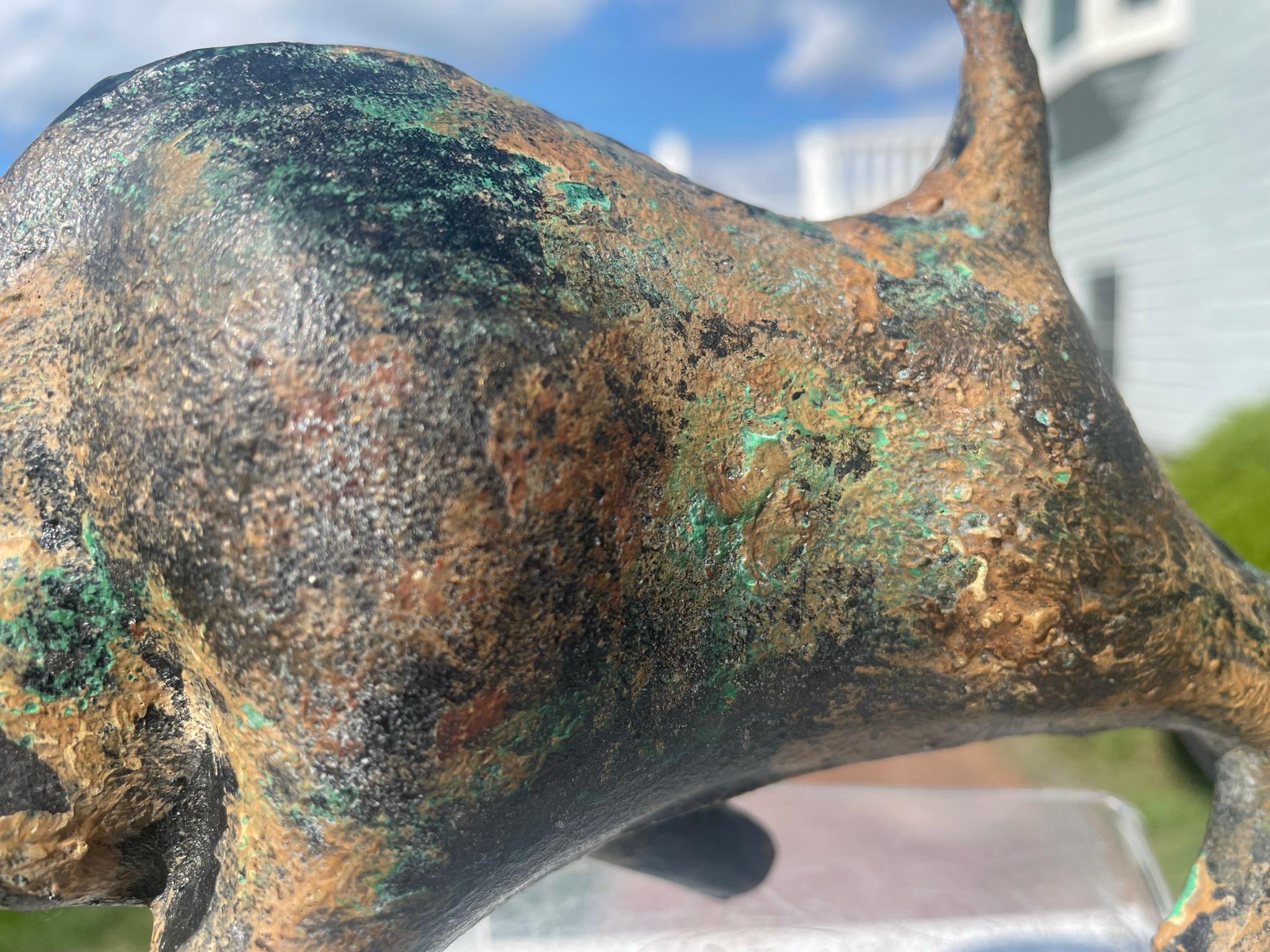 Japanese Rare Old Gilt Bull Steer Sculpture, Fine Details at 1stDibs