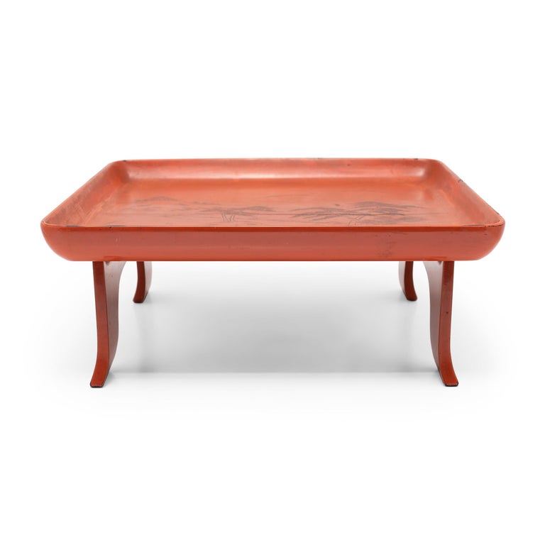 Japanese Red Lacquer Serving Tray, C. 1850 For Sale at 1stDibs