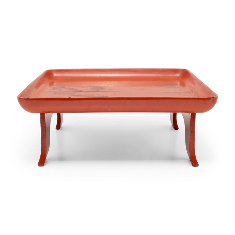 Japanese Red Lacquer Serving Tray, c. 1850 For Sale at 1stDibs