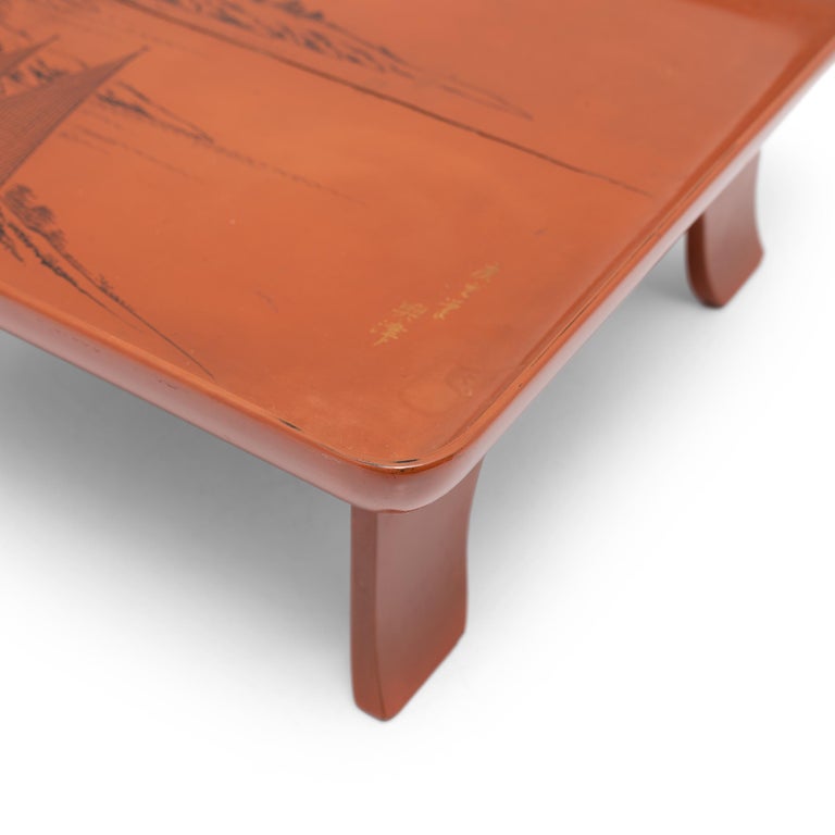 Japanese Red Lacquer Serving Tray, C. 1850 For Sale at 1stDibs