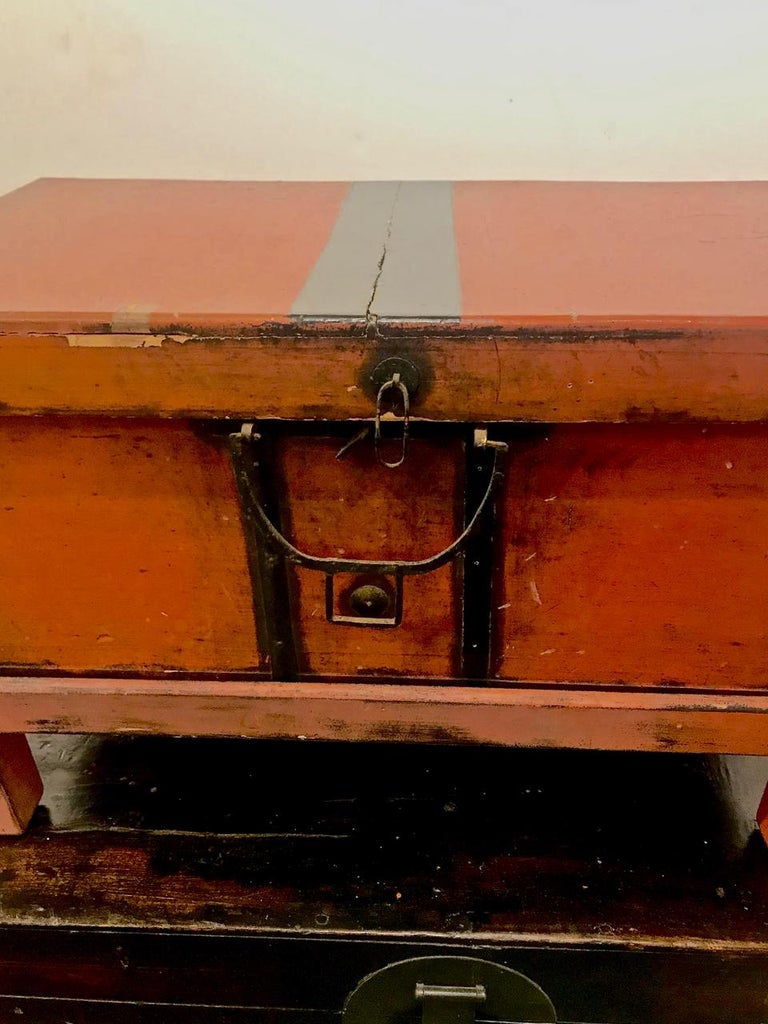 Japanese Red Lacquer Storage Box at 1stDibs
