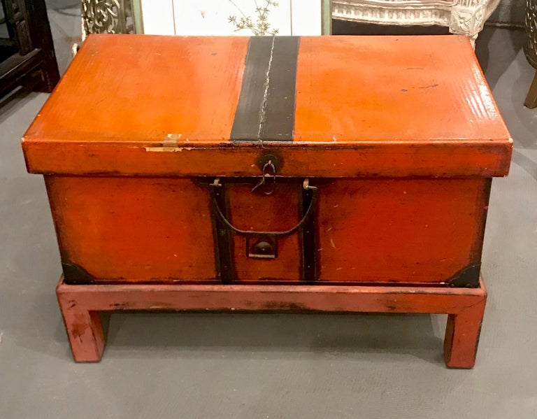 Japanese Red Lacquer Storage Box at 1stDibs
