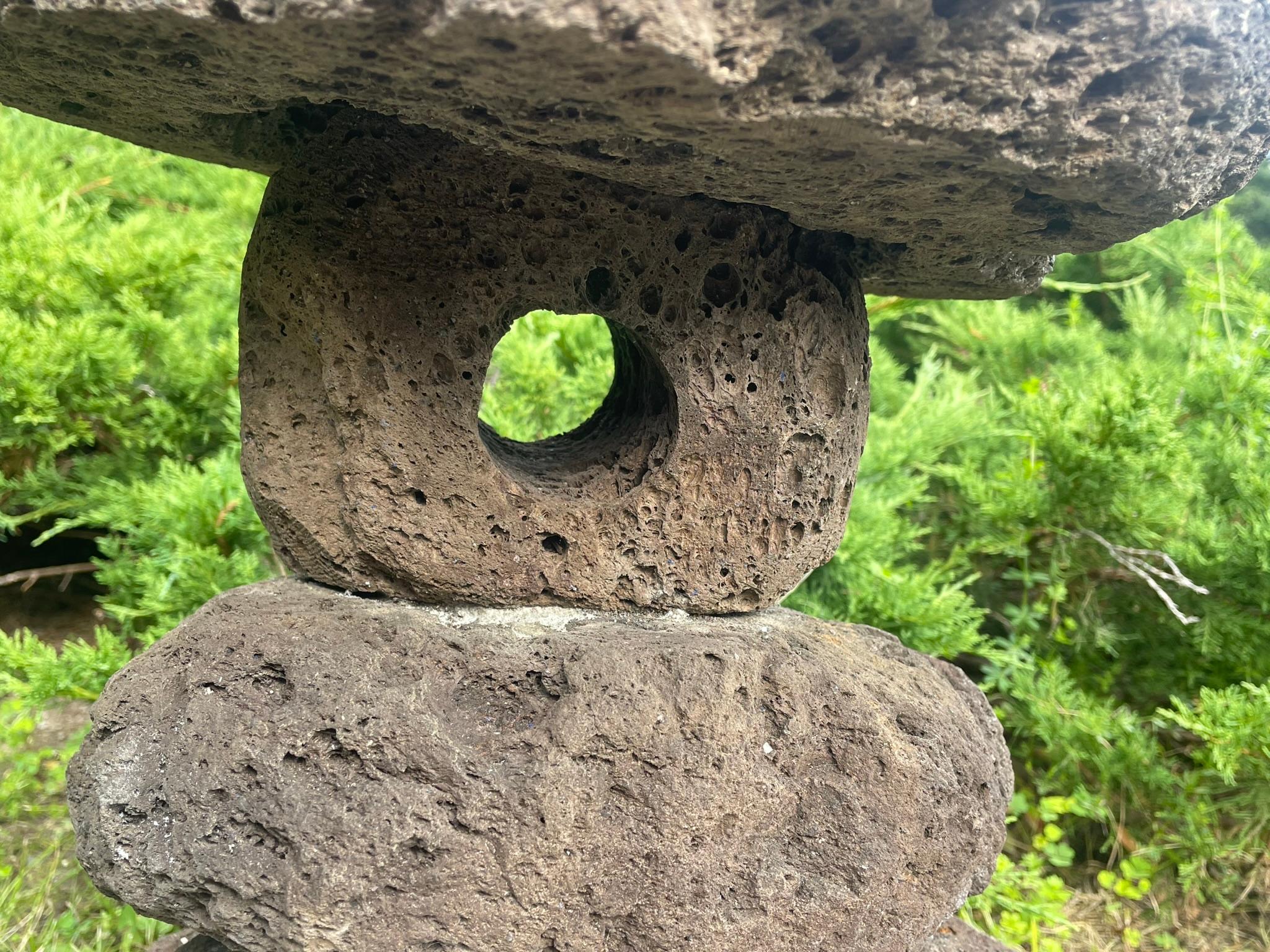 Japanese Small Stone Rustic Spirit Lantern, portable For Sale at 1stDibs