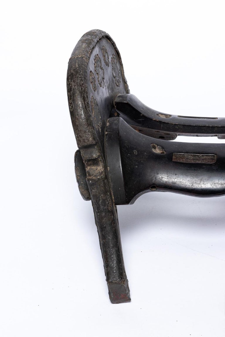 Japanese Samurai Riding Saddle with Snowflake Inlay For Sale at 1stDibs