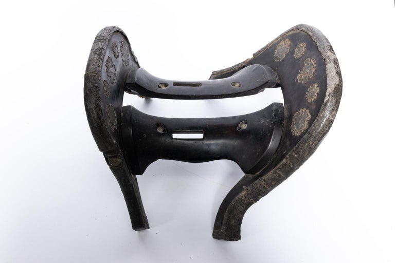 Japanese Samurai Riding Saddle with Snowflake Inlay For Sale at 1stDibs