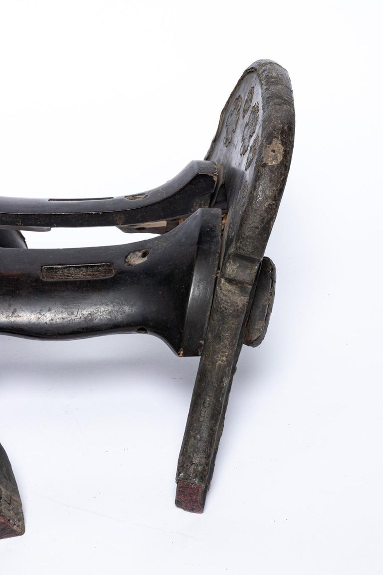 Japanese Samurai Riding Saddle with Snowflake Inlay For Sale at 1stDibs