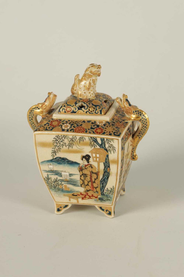 Japanese Satsuma Koro, Hogetsu Studio, Meiji Period For Sale at 1stDibs