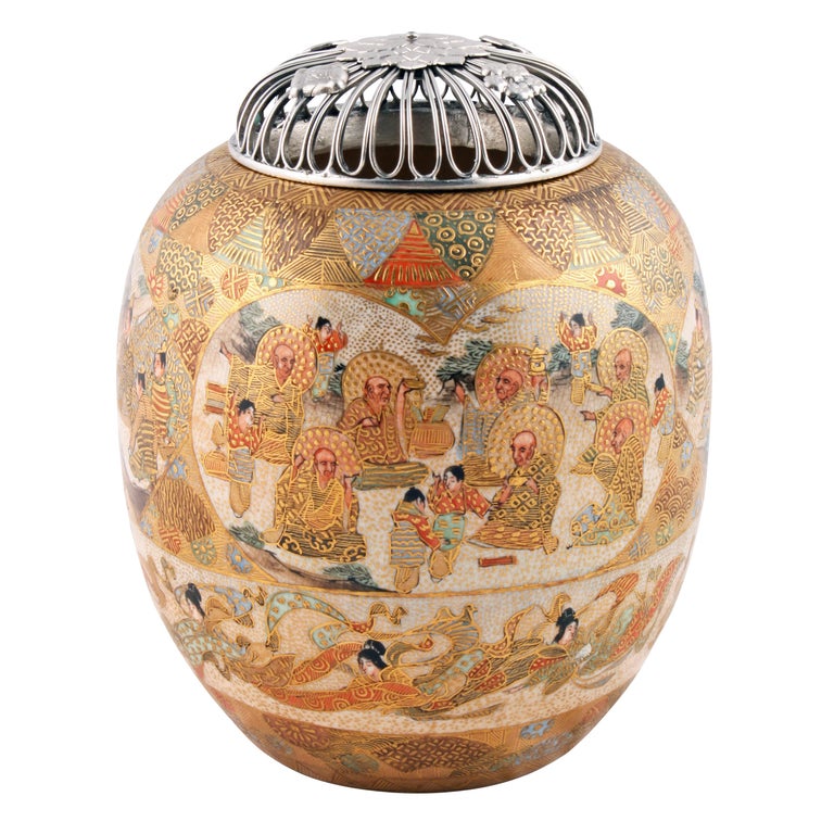 Japanese Satsuma Pottery Koro at 1stDibs