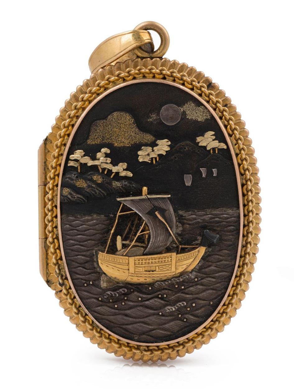 Japanese Shakudo 15ct Gold And Mixed Metal Locket, Circa 1880 For Sale ...