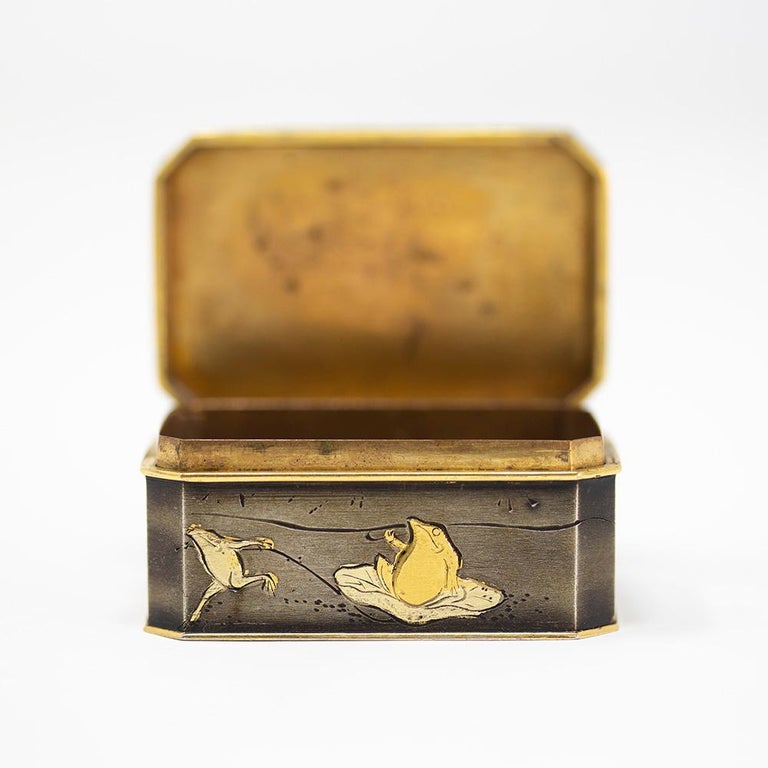 Japanese Shakudo Pill Box Kozan For Sale at 1stDibs