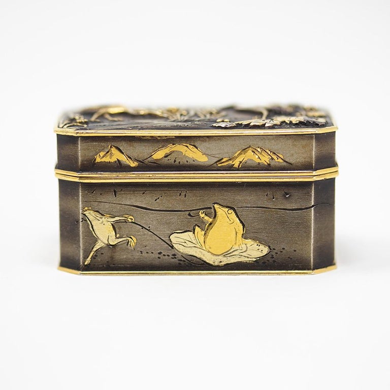 Japanese Shakudo Pill Box Kozan For Sale at 1stDibs