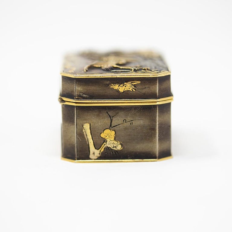 Japanese Shakudo Pill Box Kozan For Sale at 1stDibs