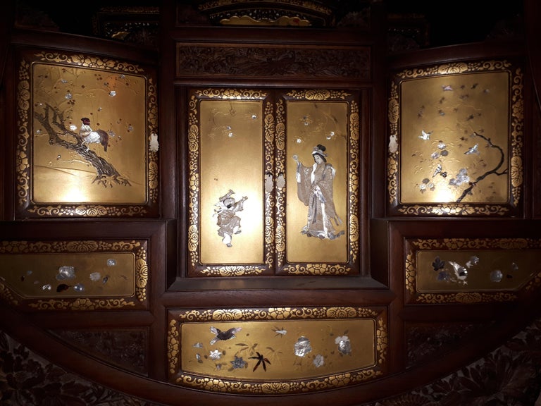 Japanese Shibayama Cabinet, Meiji Period For Sale at 1stDibs
