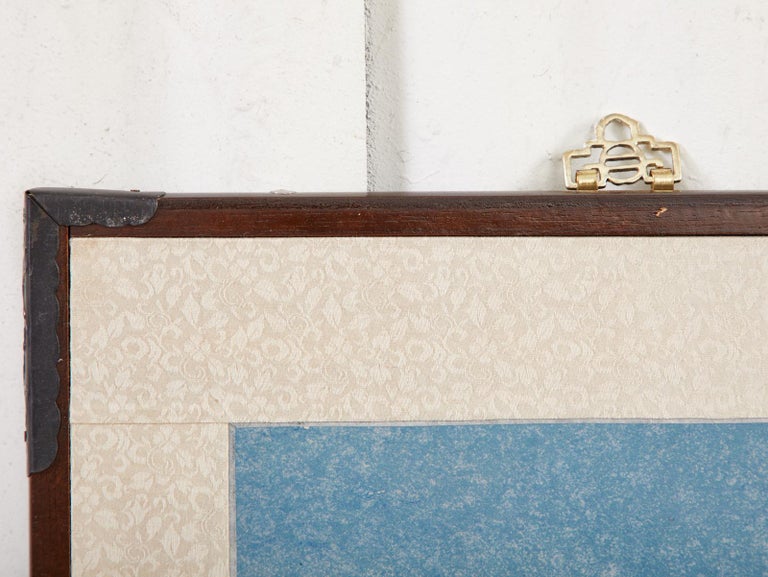 Japanese Showa Period Four Panel Screen Heron Landscape at 1stDibs