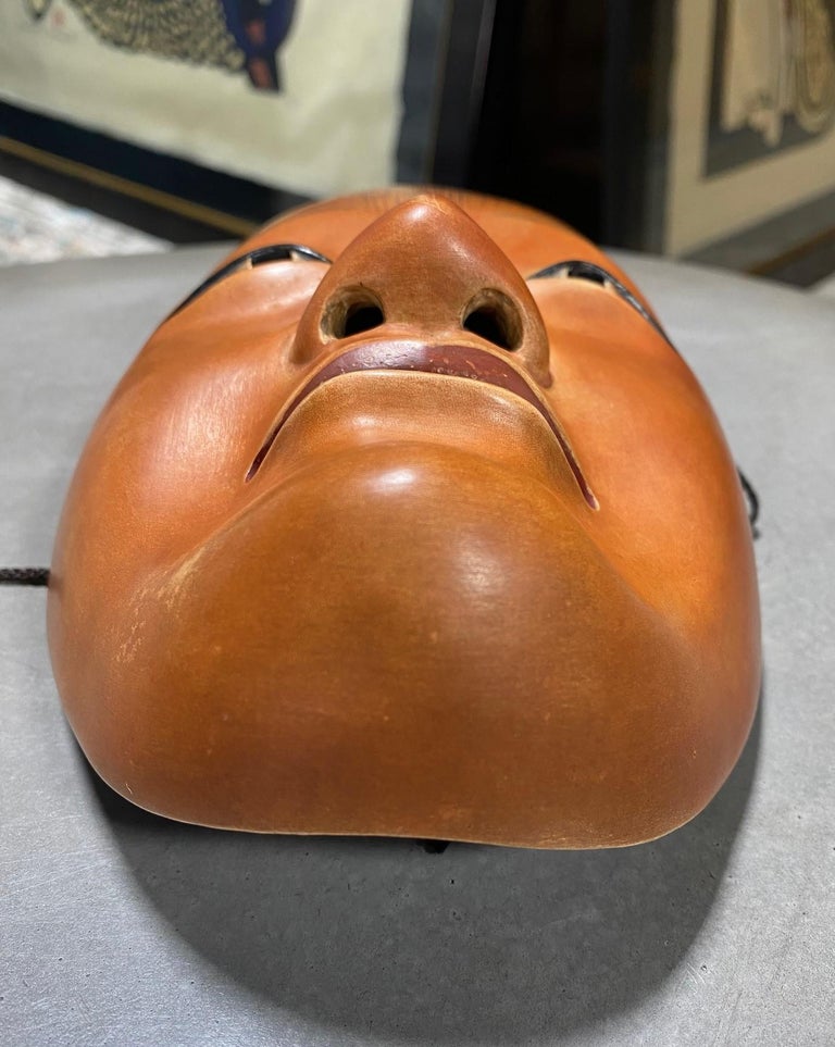 Japanese Signed Hand Carved Wood Noh Theater Mask of Shojo, Early Showa ...