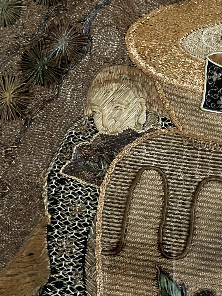 Japanese Silk Embroidery Tapestry Meiji Period For Sale at 1stDibs