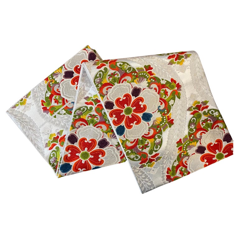 Japanese Silk Kimono Belt Fukuro-obi 1970s /Table runner For Sale at ...