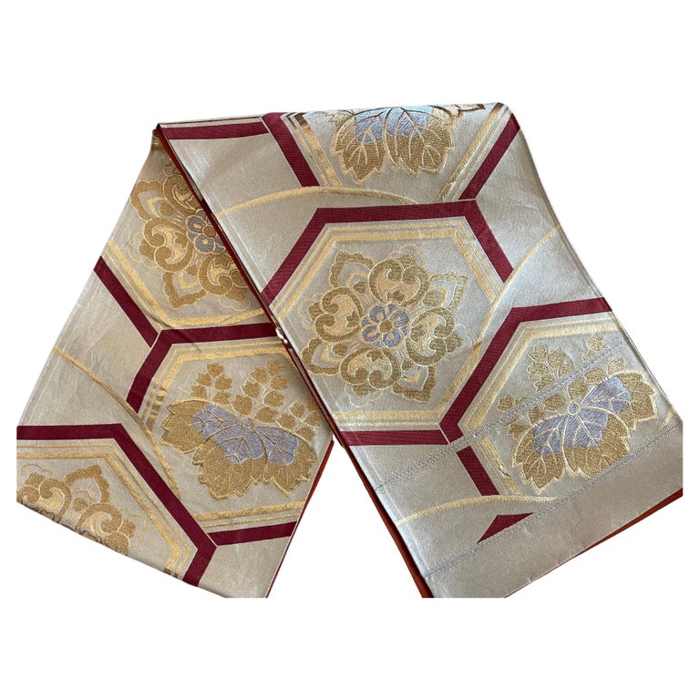 Japanese Silk Obi Kimono Belt / Table Runner, 1960s For Sale at 1stDibs