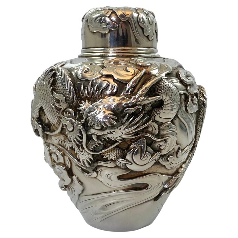 Japanese Silver Natsume, Tea Caddy, c. 1890, Meiji Period at 1stDibs
