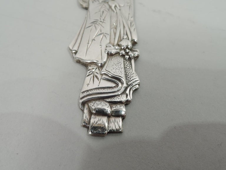 Japanese Silver Novelty Serving Spoon with Parasol-Twirling Geisha For ...