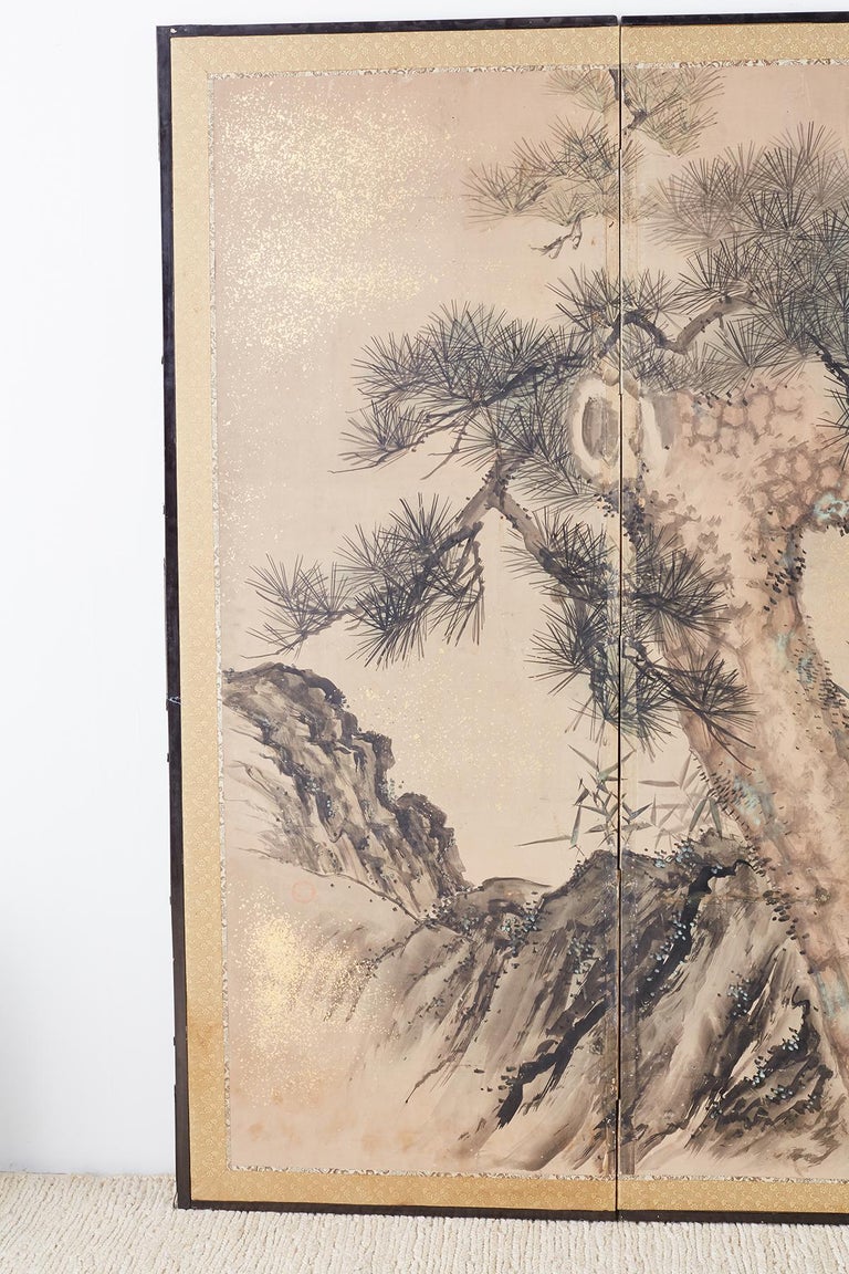 Japanese Six-Panel Edo Screen of Immortals with Children at 1stDibs