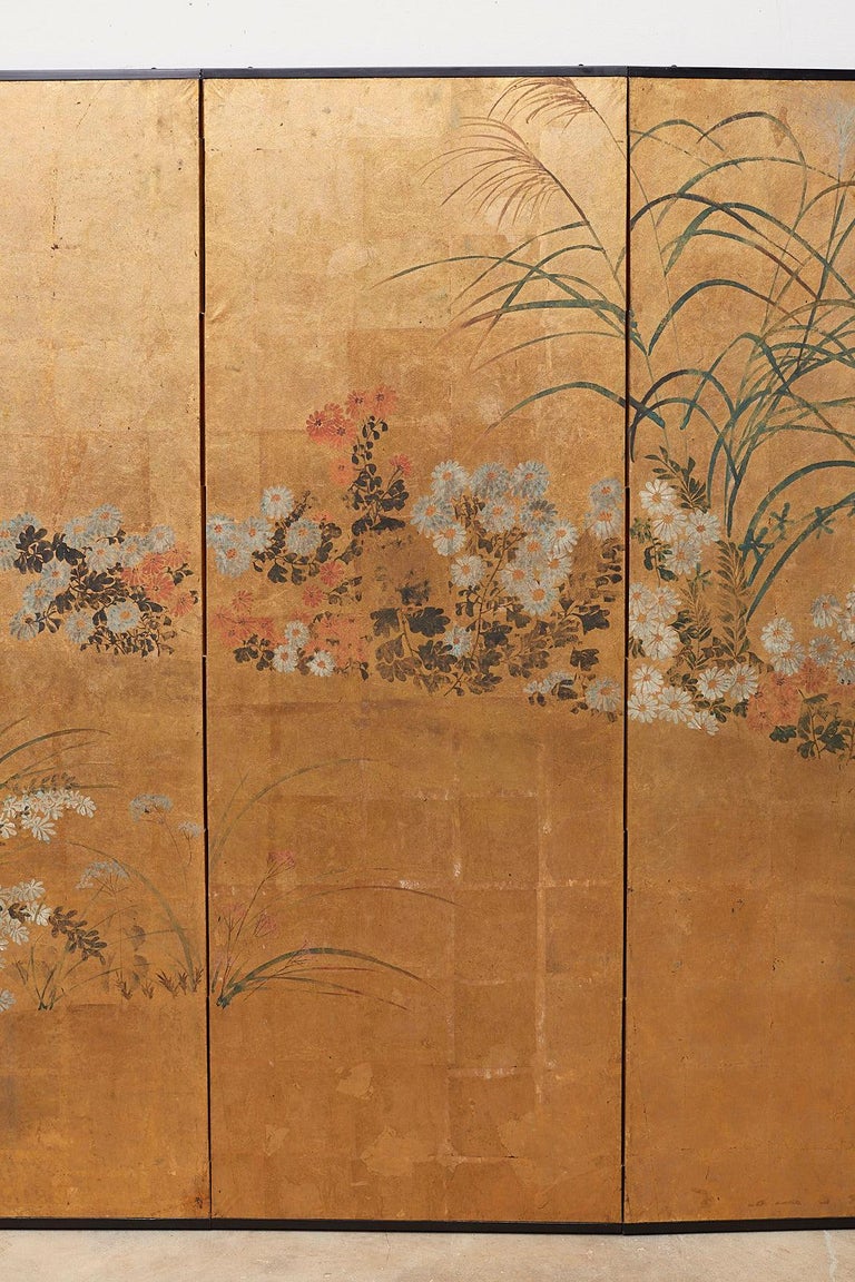 Japanese Six Panel Meiji Rimpa Screen after Tawaraya Sosetsu at 1stDibs
