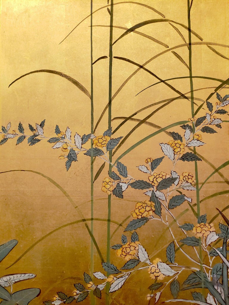 Japanese Six Panel Screen Moon Over the Plains of Musashino For Sale at ...