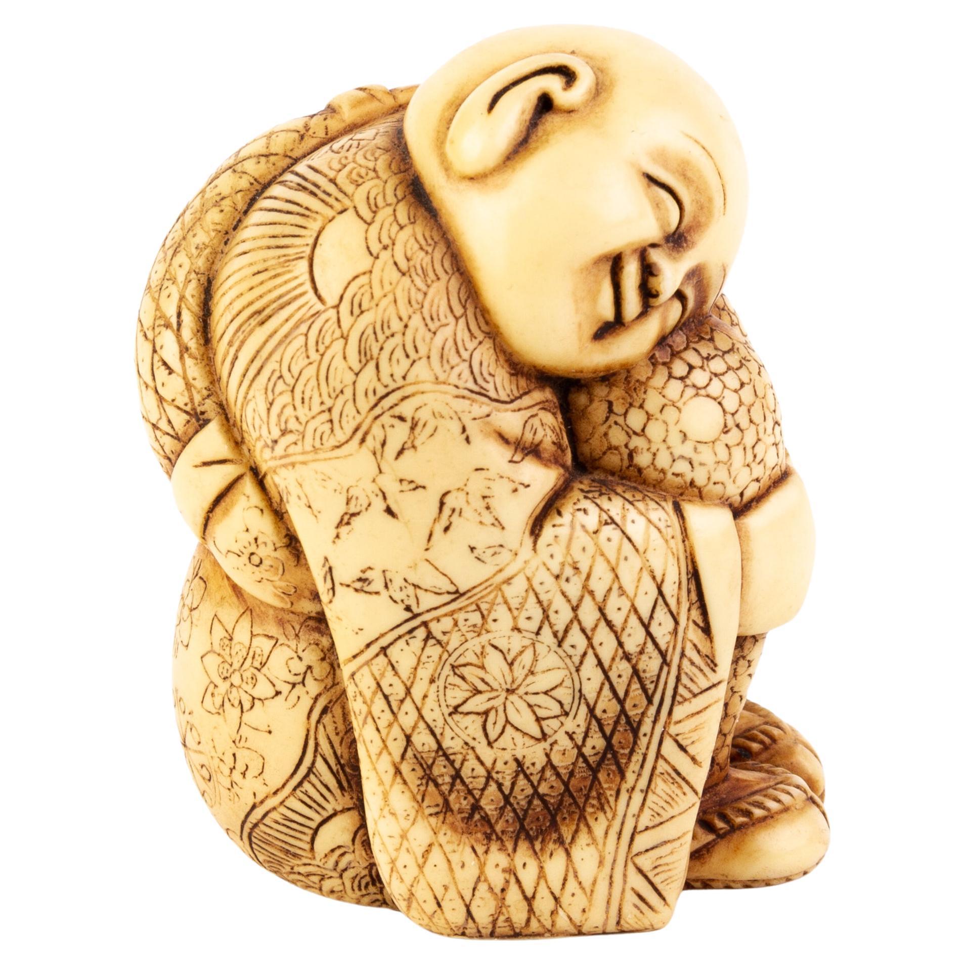 Japanese Okimono Farmer Figure Meiji For Sale at 1stDibs