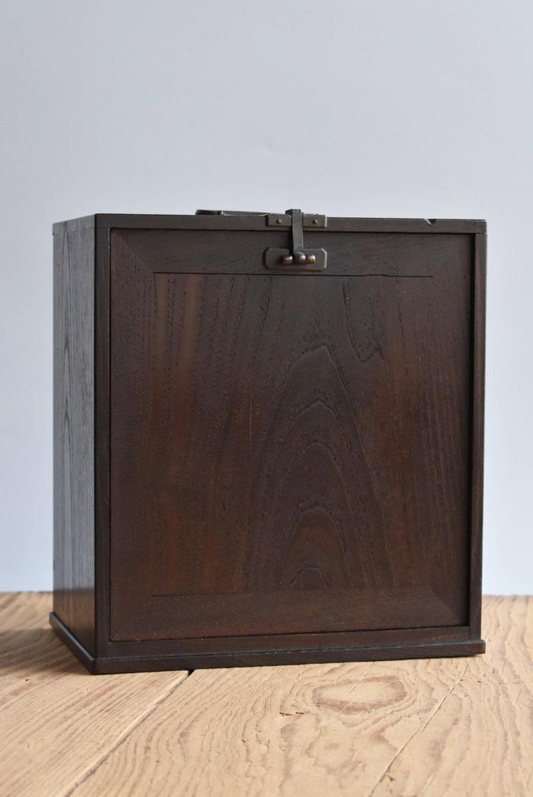 Japanese Small Wooden Box with Beautiful Wood Grain Made of Mulberry ...