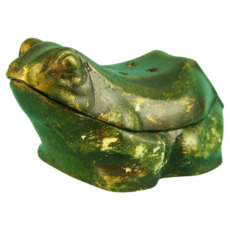 Japanese Solid Brass Frog Incense Censor/Trinket Box For Sale at 1stDibs