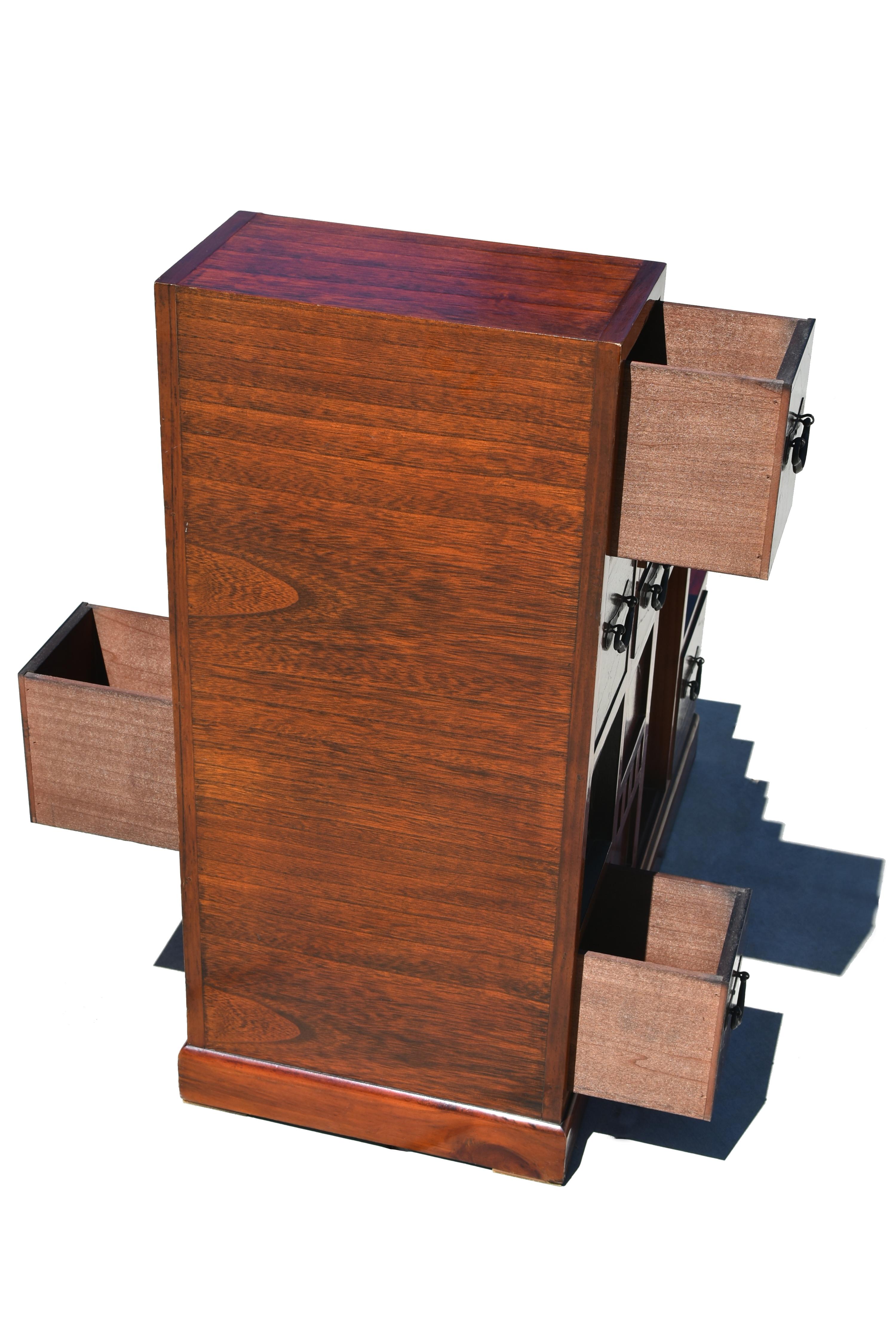 Japanese Step Tansu Double Sided For Sale at 1stDibs