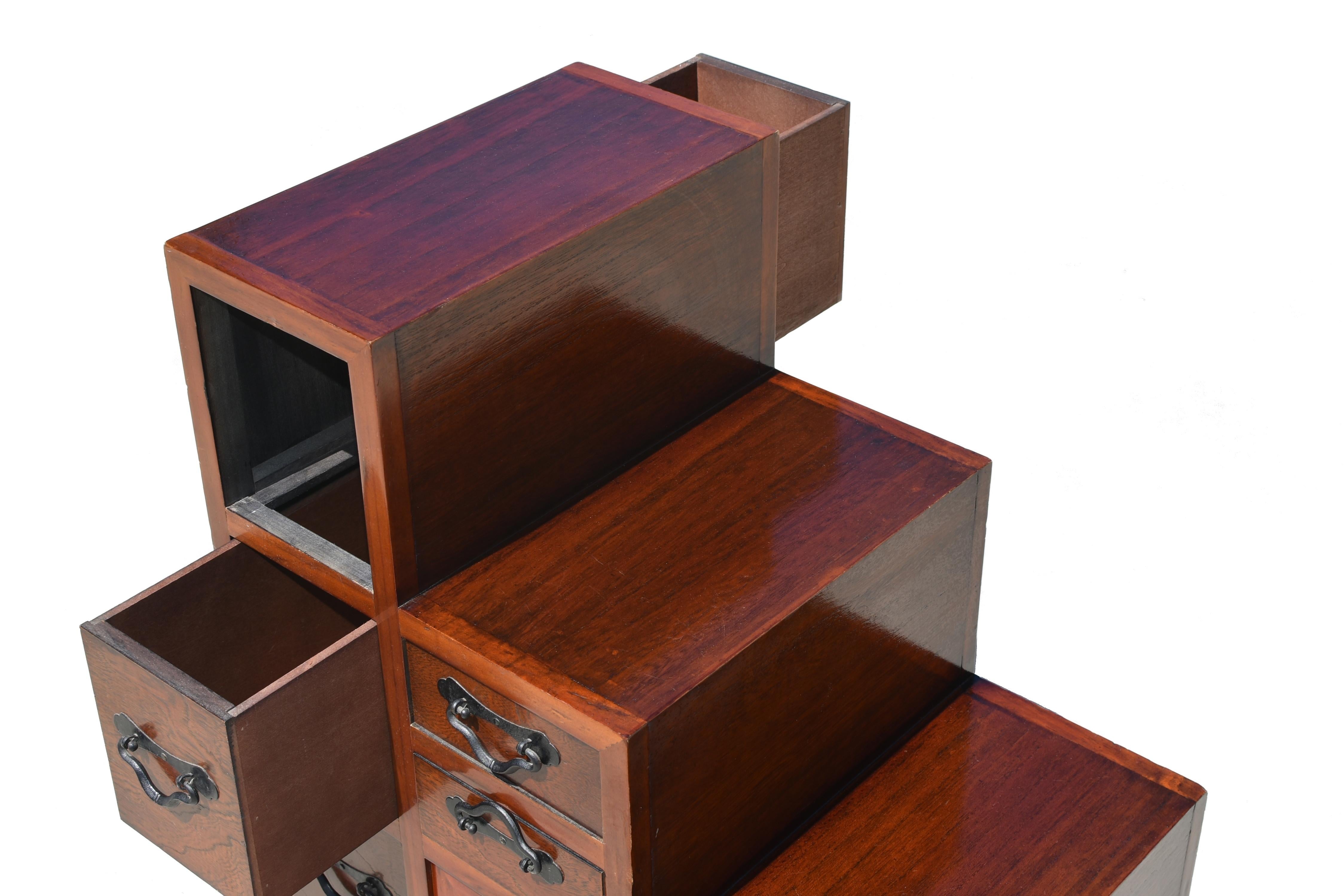 Japanese Step Tansu Double Sided For Sale at 1stDibs