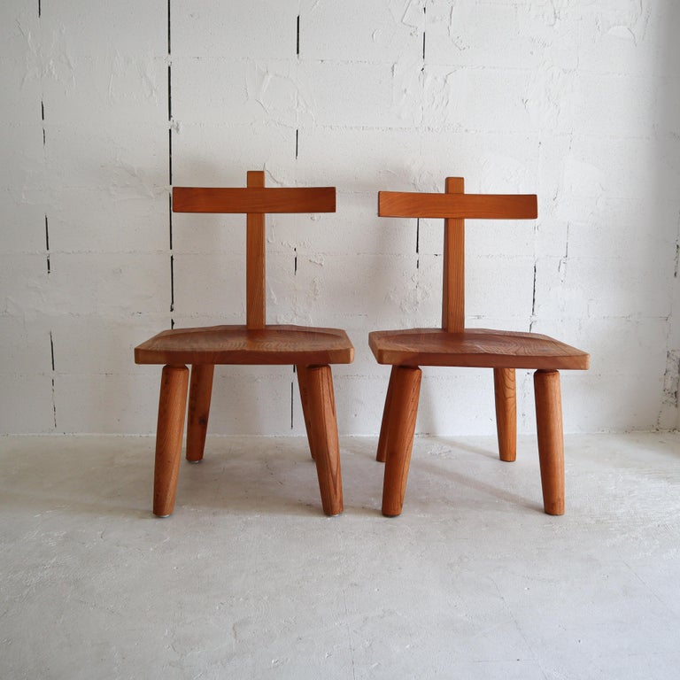 George Nakashima Style Japanese Studio Craft Solid Wood T-Chairs For ...