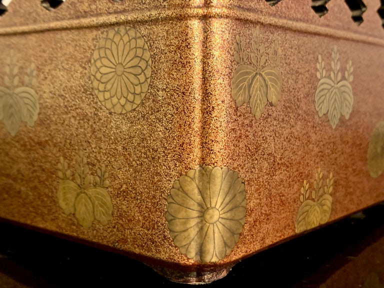 Japanese Tabako-Bon High Sided Tray with Imperial Mon, Meiji Period ...