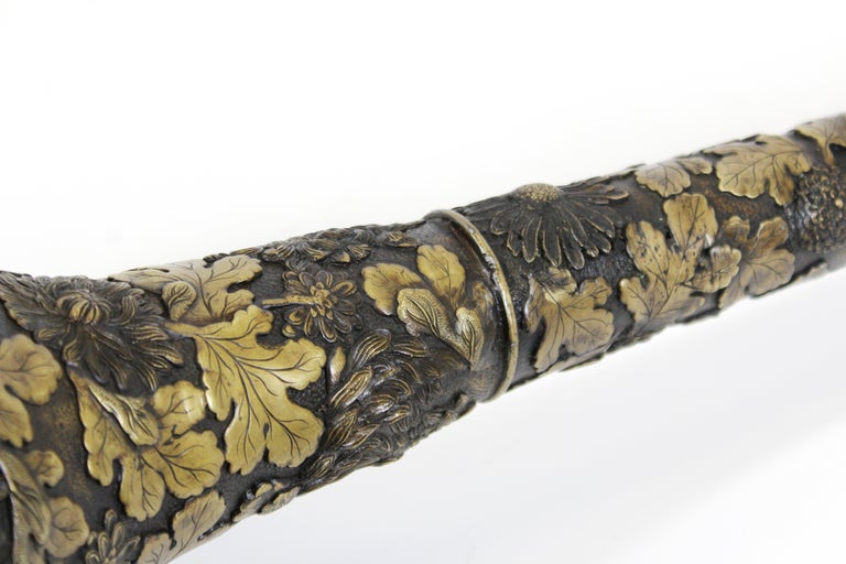 Japanese Taisho Art Nouveau Bronze Table Lamp with Chrysanthemums and ...