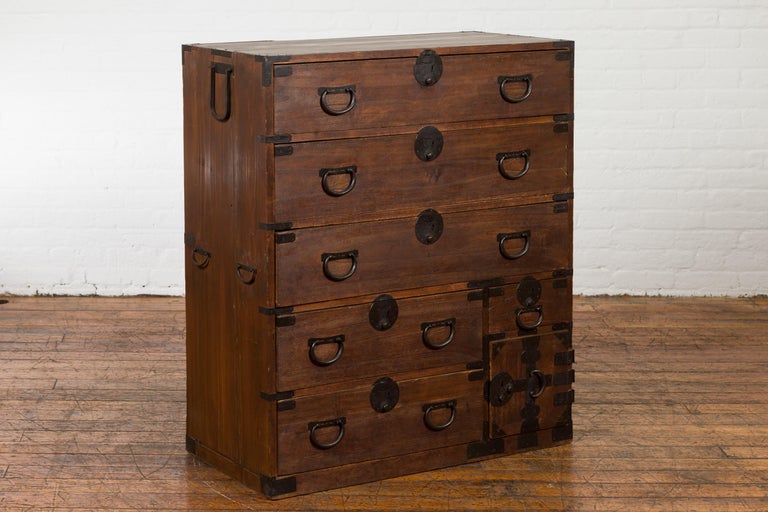 Japanese Taishō Tansu Chest in Isho-Dansu Style with Six Drawers and ...
