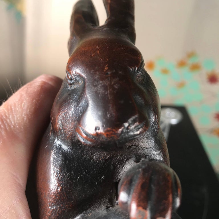 Japanese Tall Antique Bronze Rabbit at 1stDibs