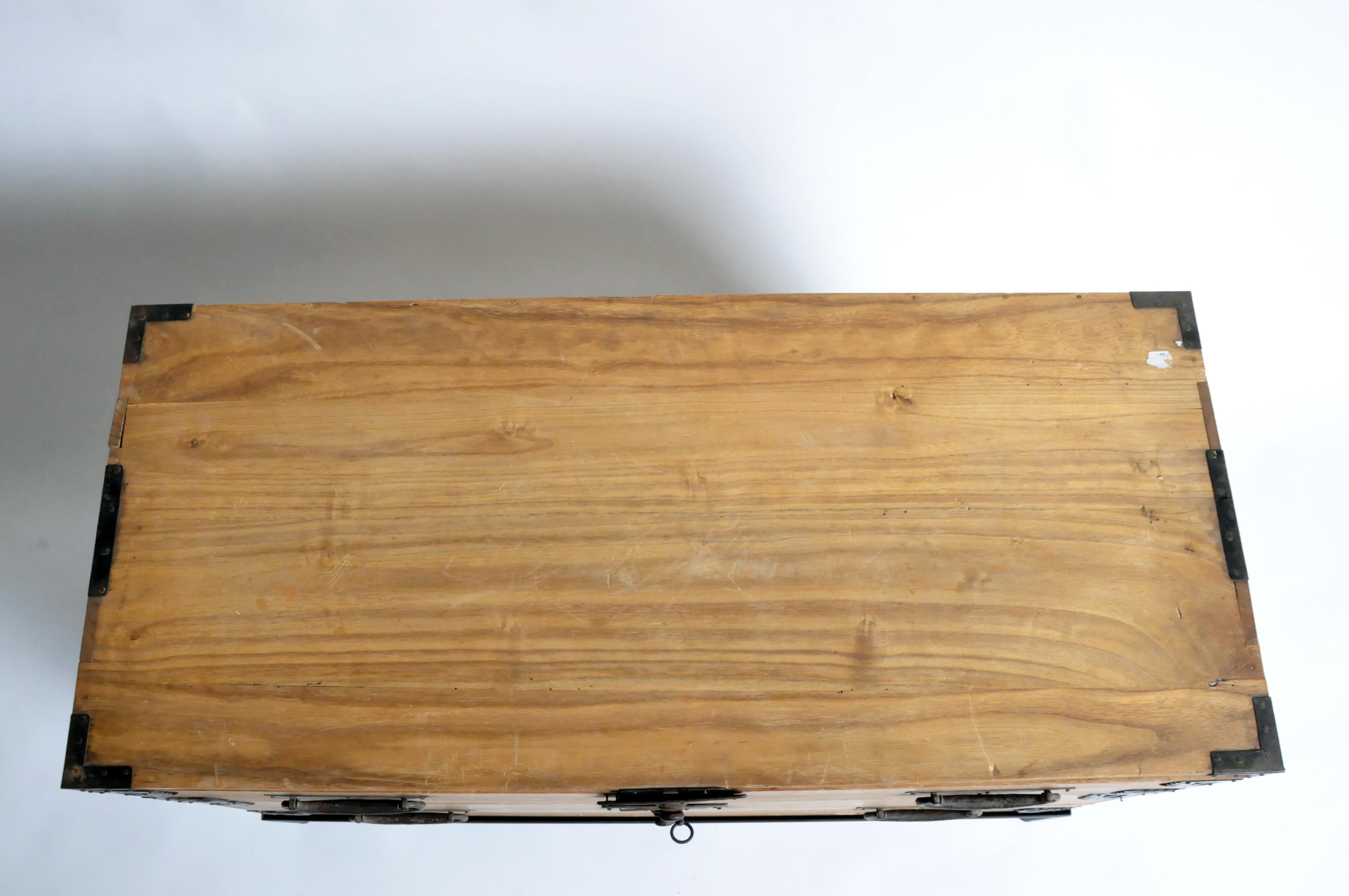 Japanese Tansu Pine Wood Chest with Two Drawers at 1stDibs