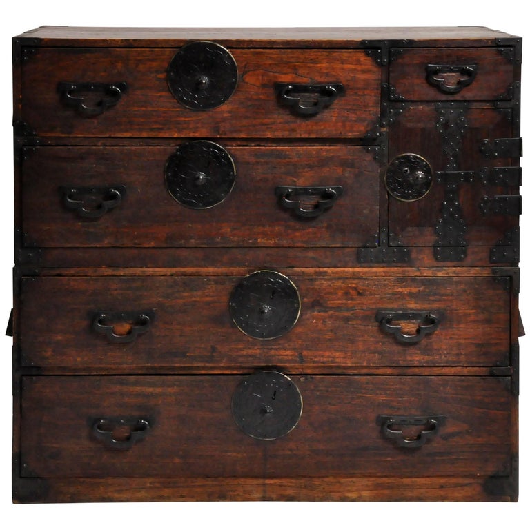 Japanese Tansu with Black Color Hardware at 1stDibs