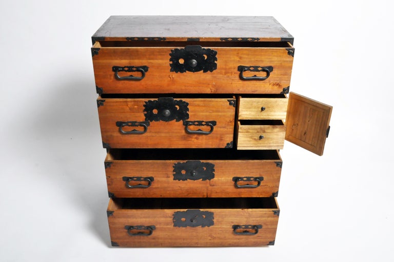 Japanese Tansu with Black Hardware at 1stDibs