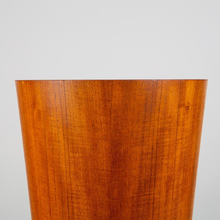 Japanese Teak and Sapele Wood Waste Bin For Sale at 1stDibs