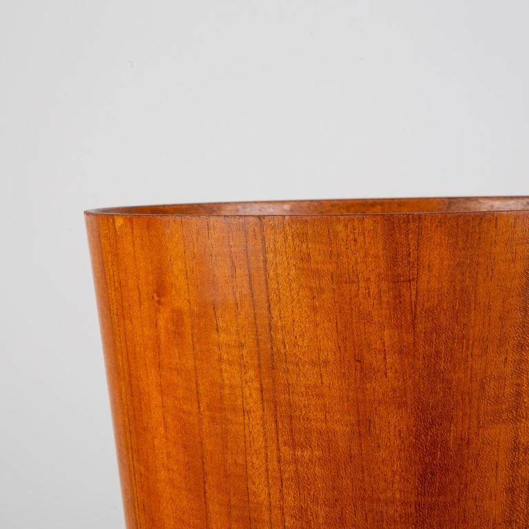 Japanese Teak and Sapele Wood Waste Bin For Sale at 1stDibs