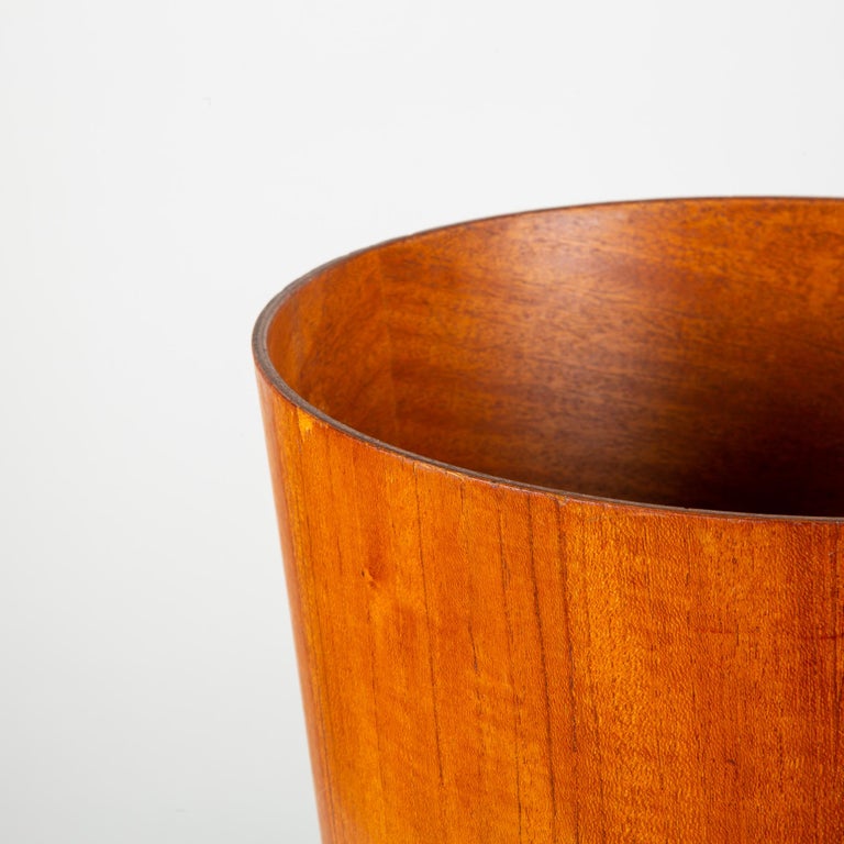 Japanese Teak and Sapele Wood Waste Bin For Sale at 1stDibs