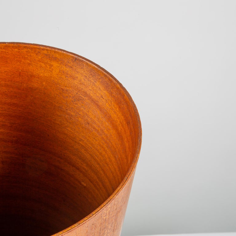 Japanese Teak and Sapele Wood Waste Bin For Sale at 1stDibs